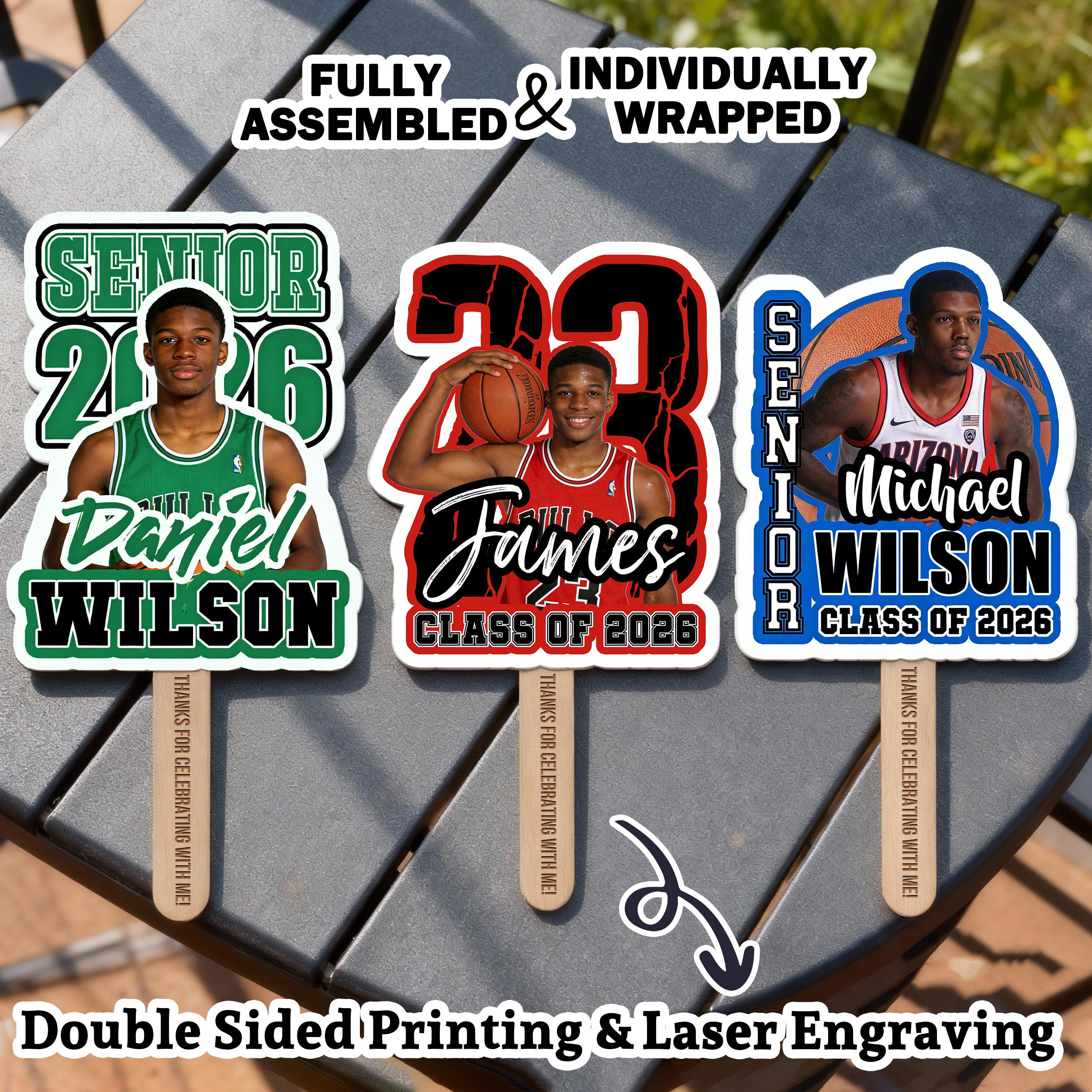 Custom Graduation Fan With Face, Personalized Sports Team Fans, Senior ...