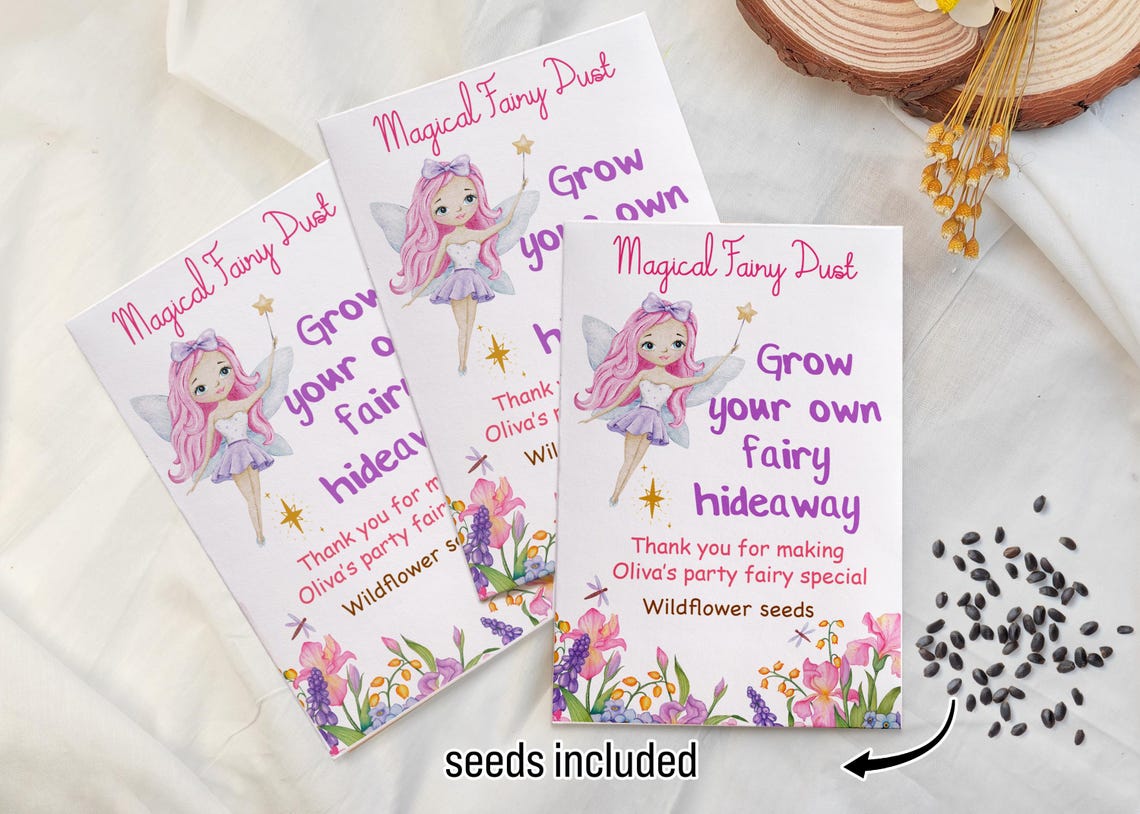 Persoanlized Wildflower Seed Packet for Kids Party/kids Party Gift Idea ...