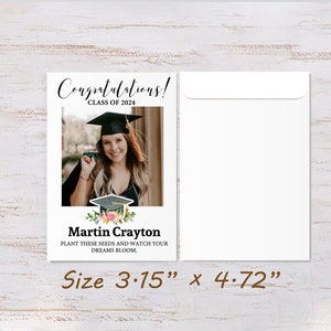 Custom Photo Graduation Seed Packets/graduation Party Favors for Guests ...