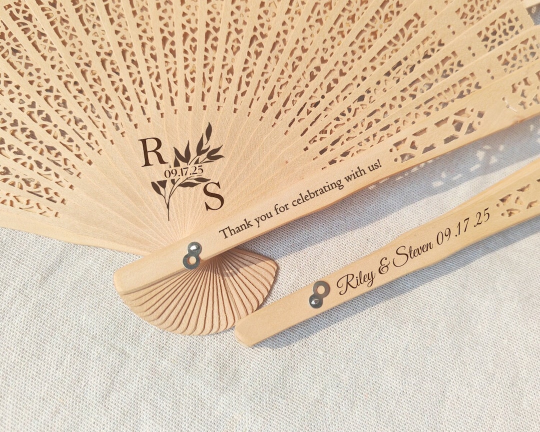 Rustic Wedding Favor Ceremony Fan Personalized Hand Fans Wedding Fan ...