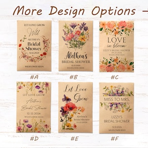 SET OF 25 Seed Packets Bridal Shower Favors Wildflowers Seeds Included ...