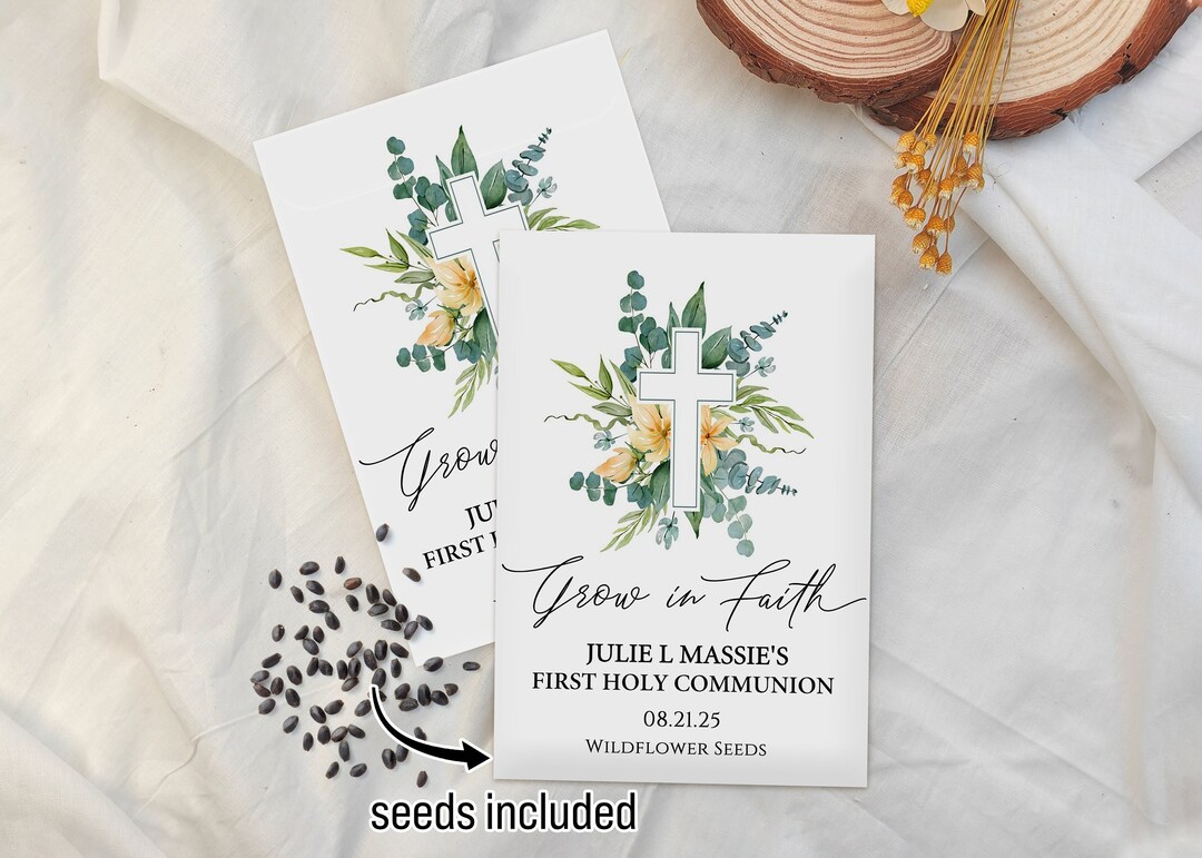Personalized Seed Packets for Communion/bulk Baptism Favors for Boy ...