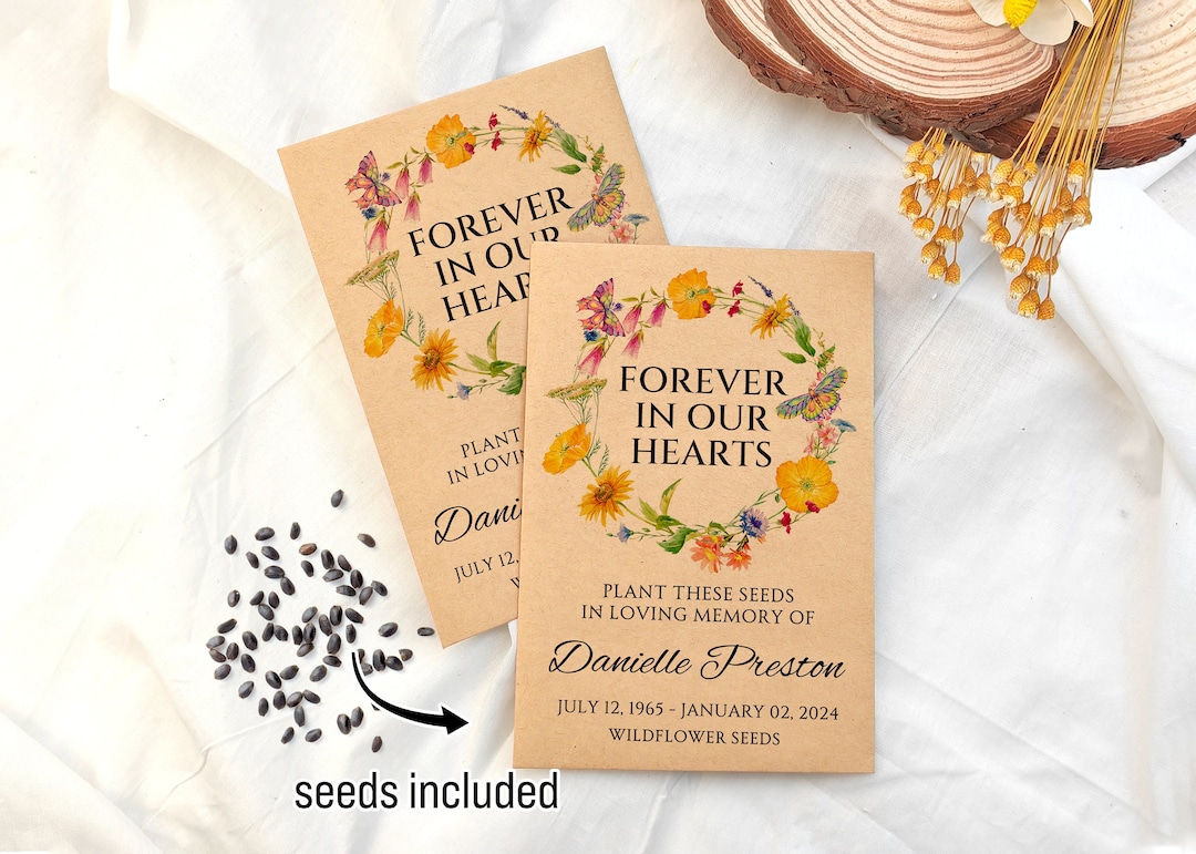 Memorial Seed Packets/celebration of Life Favors/butterfly Seed Packets ...