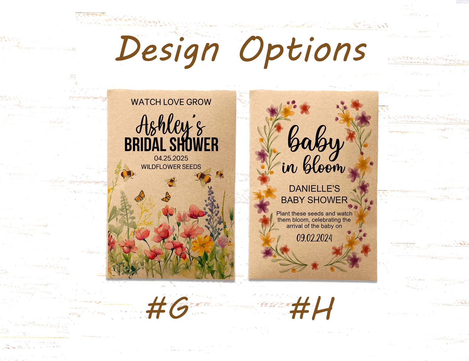Baby in Bloom Favors Baby Shower Seed Packets Personalized Wildflower ...