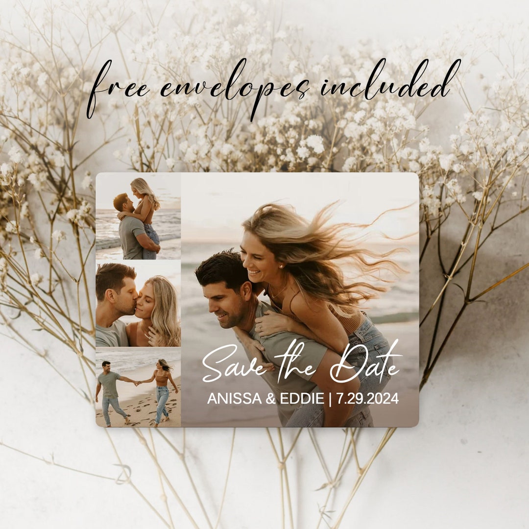 Save the Date Magnet Photo Invitation Save the Date Collage With ...