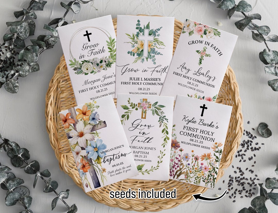 First Communion Favors/first Communion Gift Seed Packet/holy Communion ...
