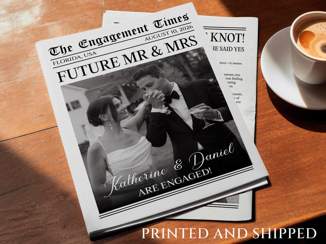 Newspaper Engagement Announcement/editable Future Mr & Mrs Newspaper ...
