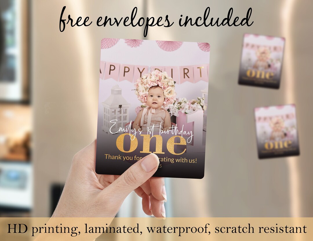 Custom Birthday Invitation Magnet/birthday Photo Magnets/1st Birthday ...