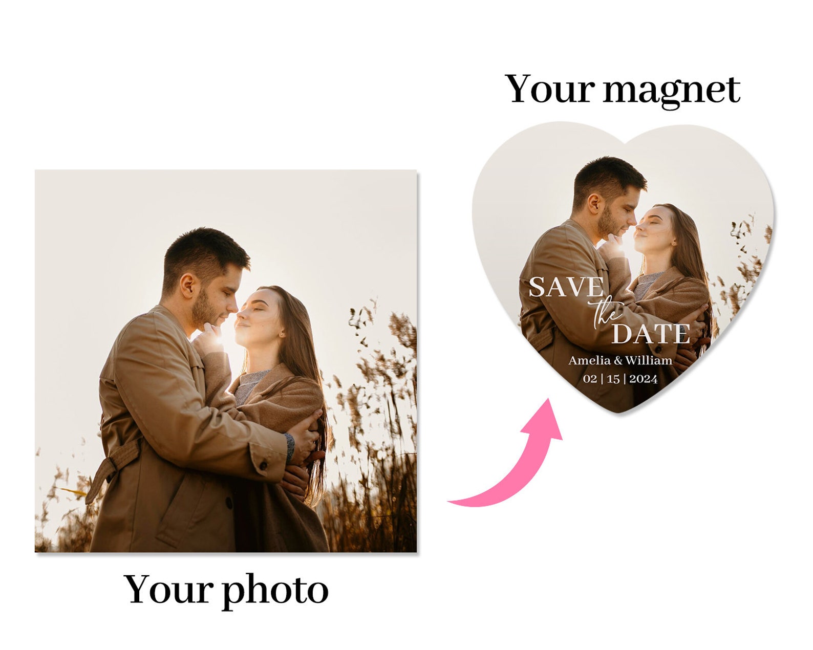 Custom Photo Magnets/personalized Picture Magnet/valentine’s Day Custom ...