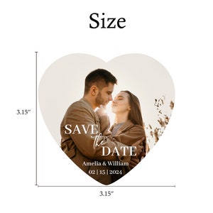 Heart Photo Magnets Save the Date/heart Magnet Modern Wedding/thank You ...
