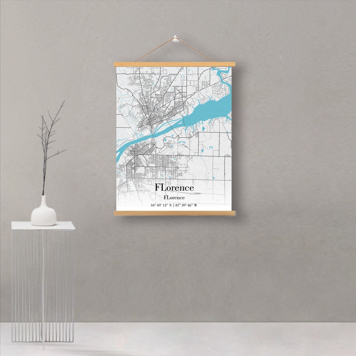Florence map/Florence City Map/Florence Alabama print/Florence | Etsy