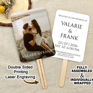 Set of 20 Wedding Hand Fans Double-sided Printed Photo Wedding Program ...