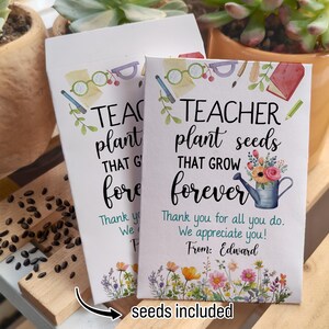 Teacher Appreciation Seed Packets/inspirational Favors for Teachers ...