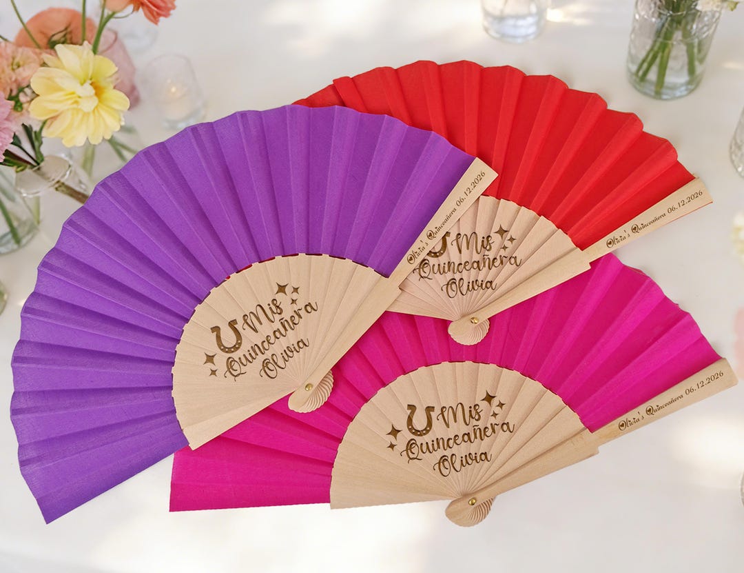 Personalized Clack Dance Fans Bulk, Mis Quince Años Party Favor Fans ...