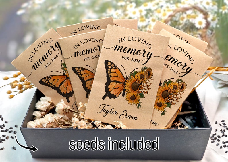 Custom Memorial Seed Packets/memorial Favors Celebration of Life ...