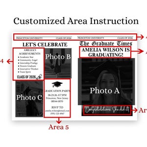 Printed Shipped Graduation Newspaper/newspaper Graduation Announcement ...