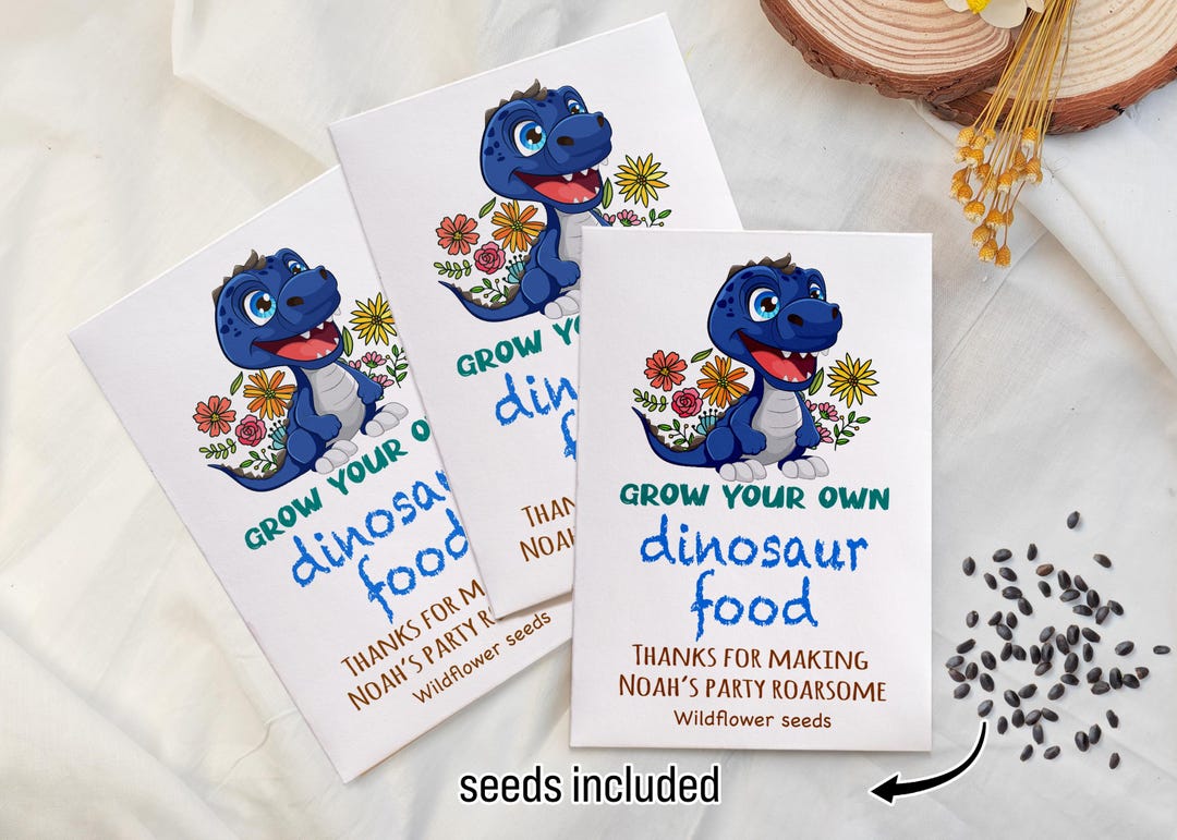Kids Party Seed Packet Gifts/dinosaur Theme Party Seed Favors/birthday ...