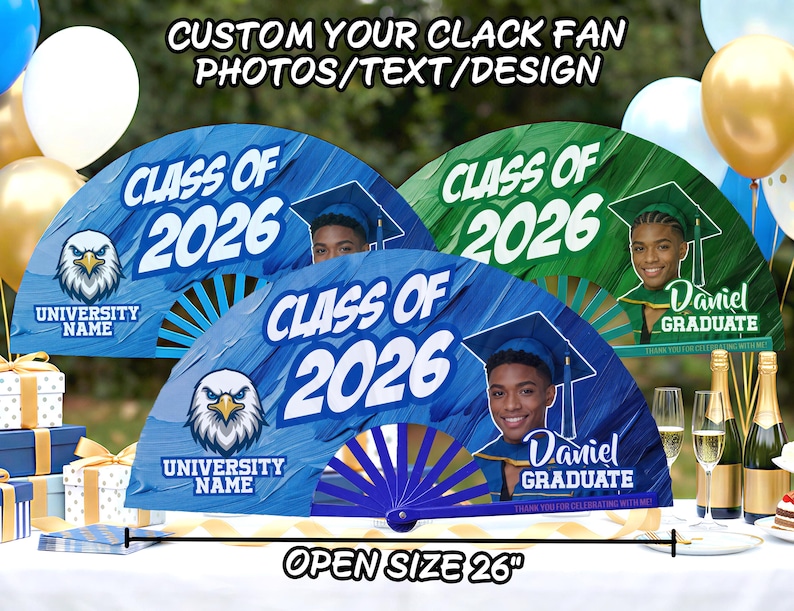 Custom Clack Fan for Graduation, Class of 2026 Graduation Fans ...