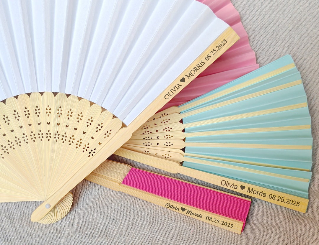 Wedding Paper Fans Rustic Favors Personalized Wedding Hand Fans Favors ...