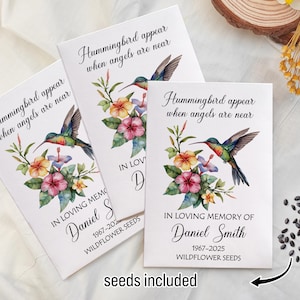 Hummingbird Funeral Seed Packet Favor/personalized Sympathy Gifts ...