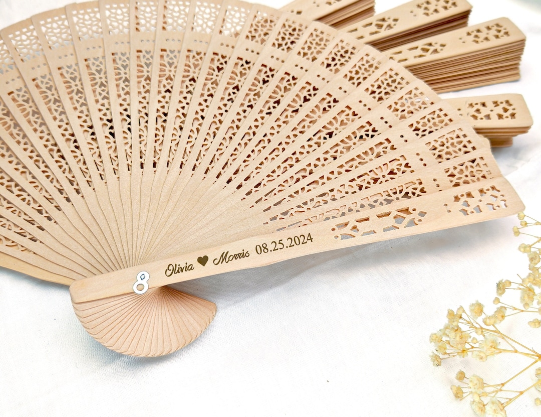 Wedding Fans Personalized Wooden Fans Wedding Gifts for Guests Engraved ...