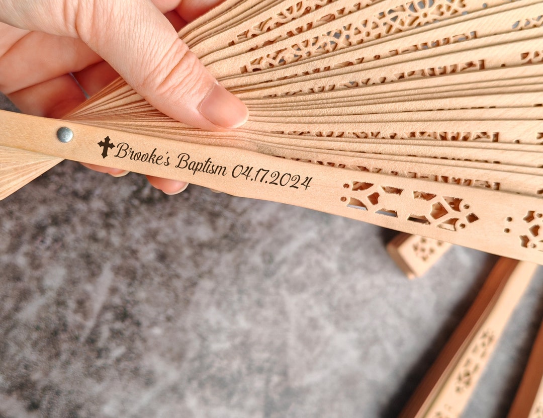Baptism Hand Fan Favors Custom Rustic Fans Church Event Favors Bautizo ...