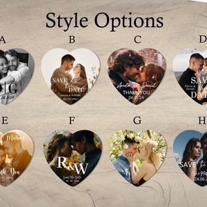 Heart Photo Magnets Save the Date/heart Magnet Modern Wedding/thank You ...