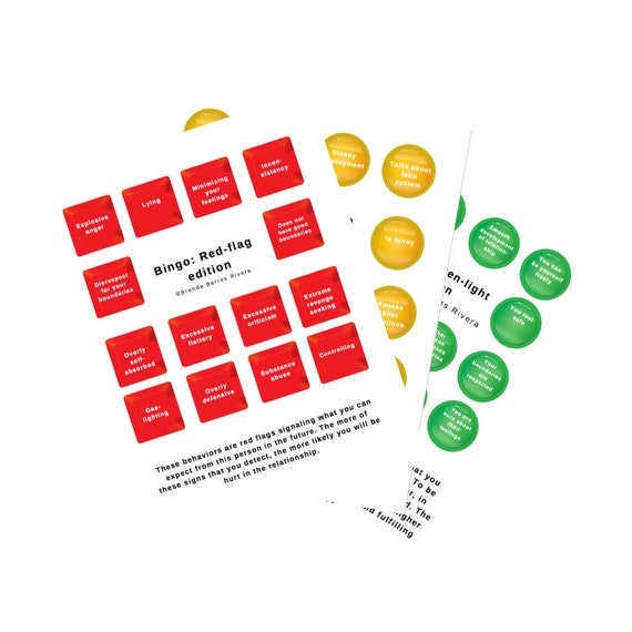 Red-flags Yellow-flags and Green Flags of Relationships | Etsy