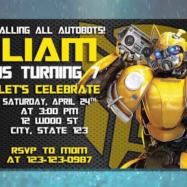 Transformers Kids Birthday Invitation - Etsy