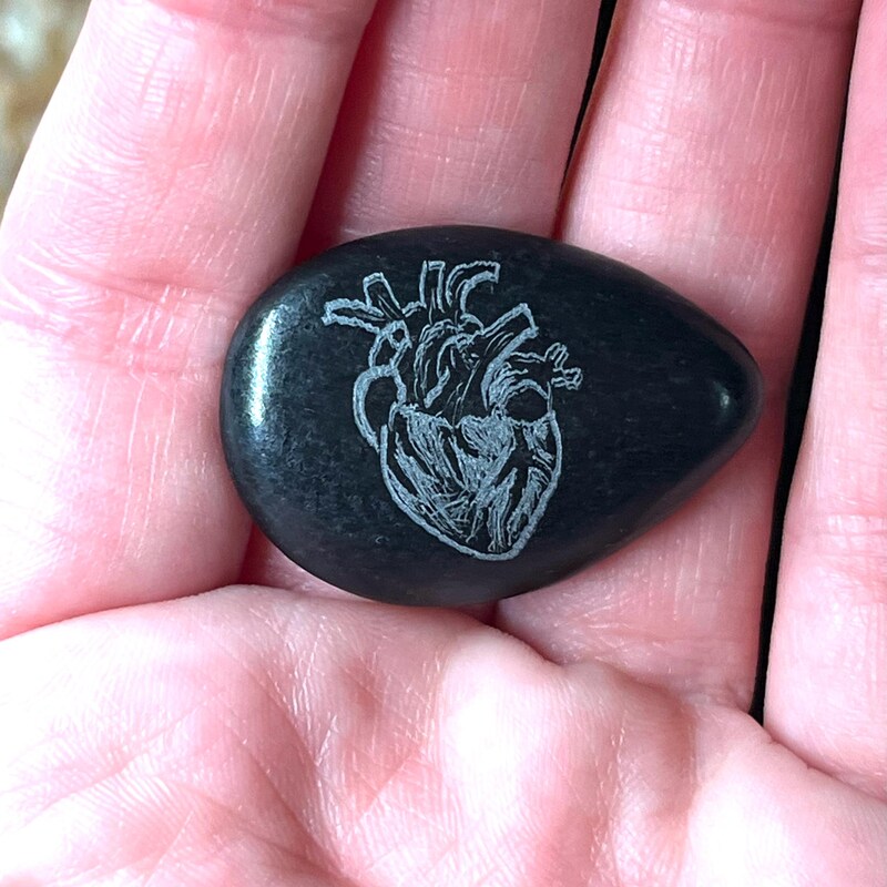 Painted Stone Heart - Etsy