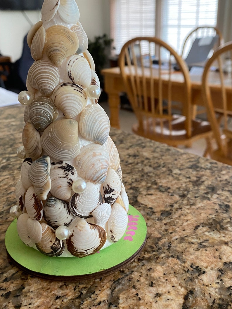 Sea Shell Trees 6 In. and 7 in With Starfish Topper, Coastal Decor ...