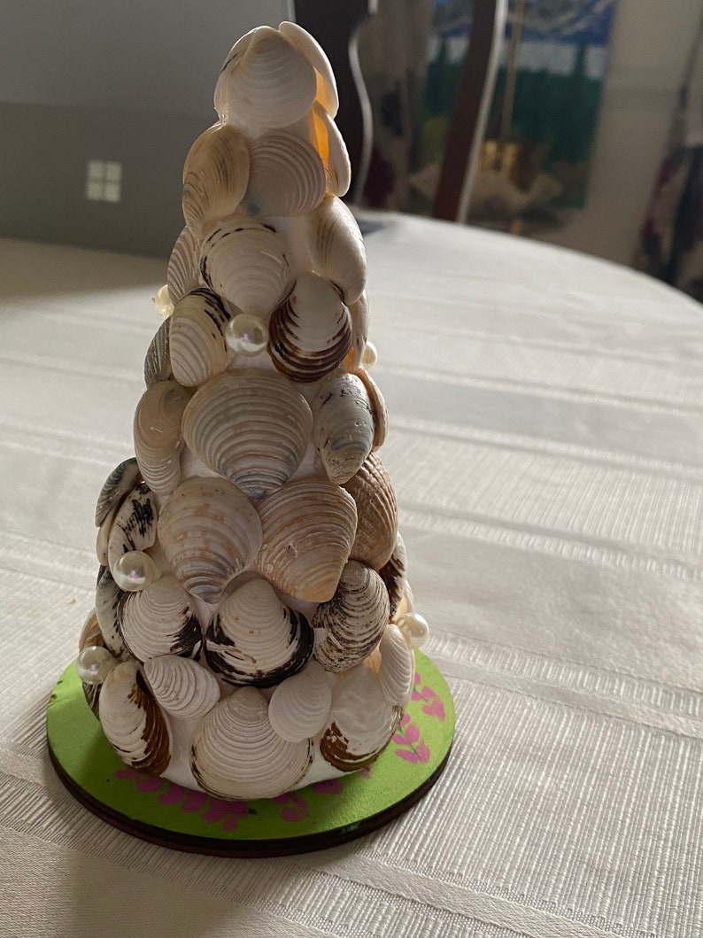 Sea Shell Trees 6 In. and 7 in With Starfish Topper, Coastal Decor ...