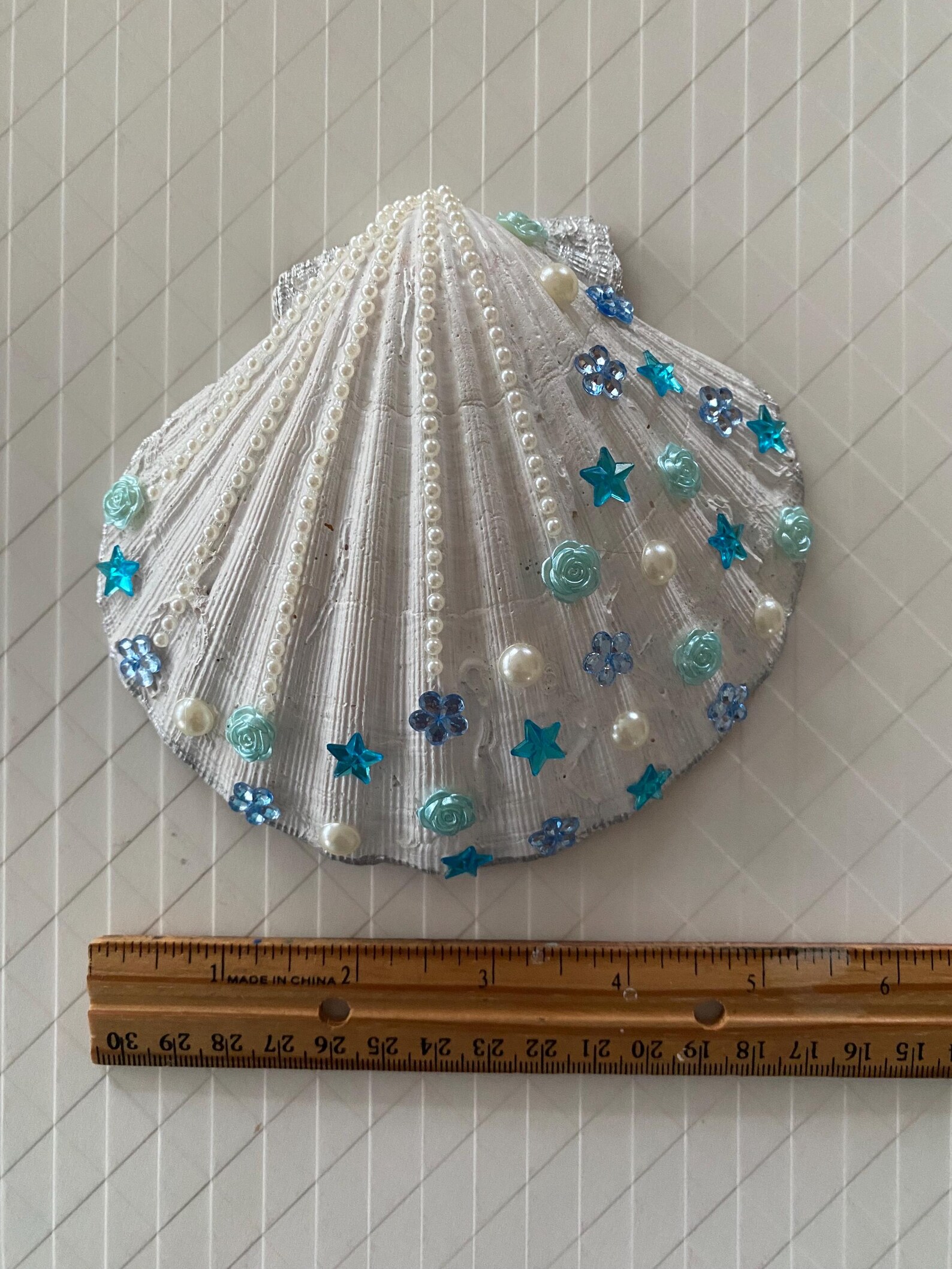 Large 5 in Decorated Scallop Shell for Gifts Favors and Centerpiece at ...
