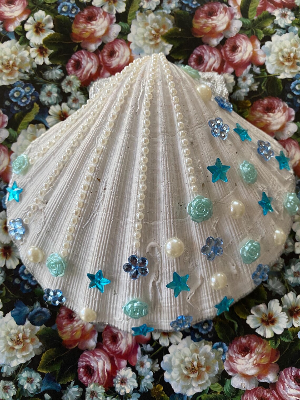 Large 5 in Decorated Scallop Shell for Gifts Favors and Centerpiece at ...