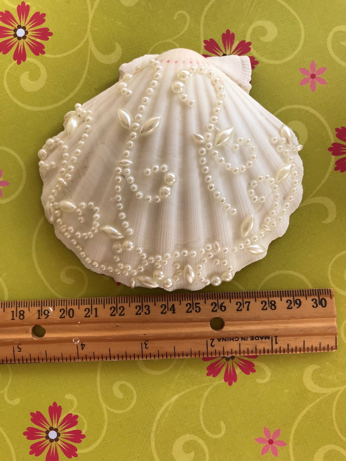 Personalized Sea Shell Ornament, Beach Wedding, Birthday ,anniversary ...