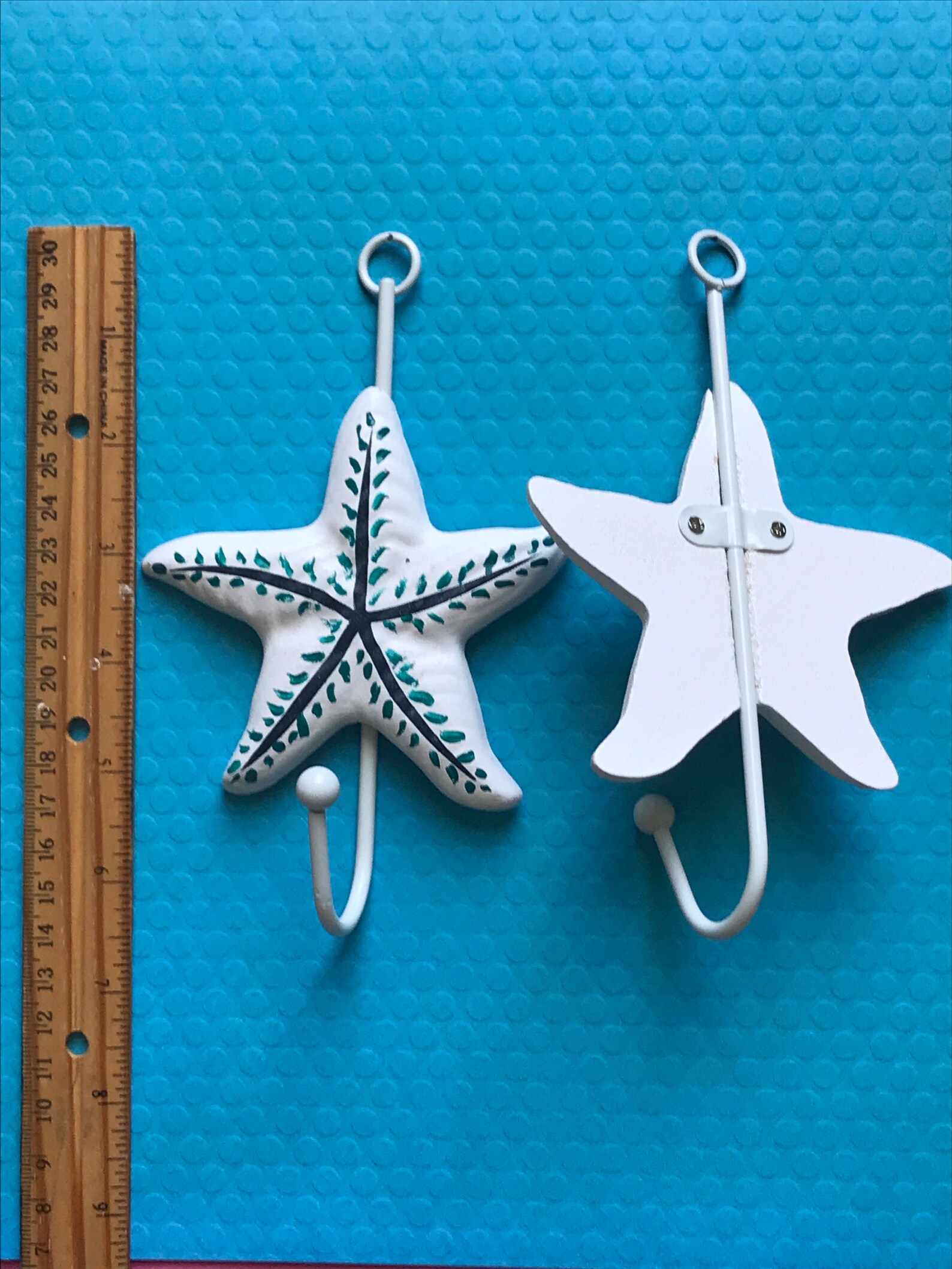 Wall Hooks Coastal Nautical Theme, Starfish Scallop Shell Snail Shell ...