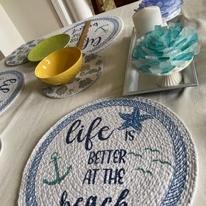 Braided Cotton Placemat: Beach House Coastal Decor - Etsy
