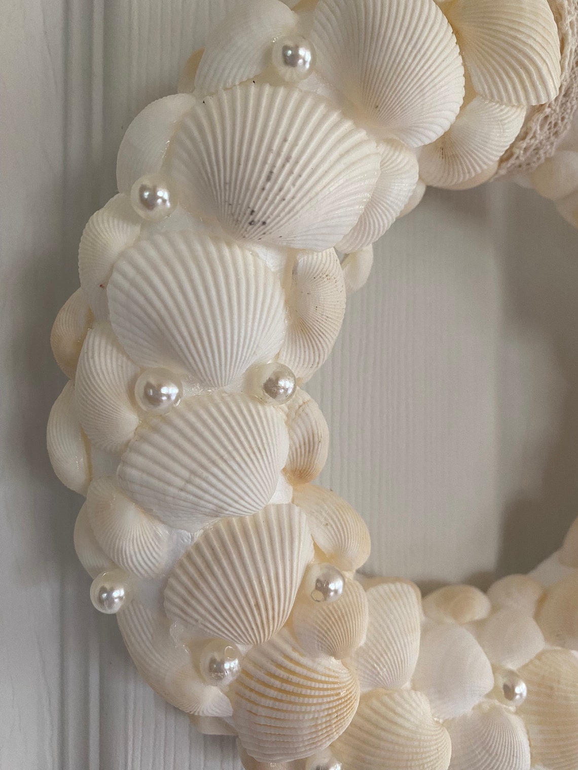 White/ivory Shell Wreath for Beach Wedding Anniversary and Birthday ...