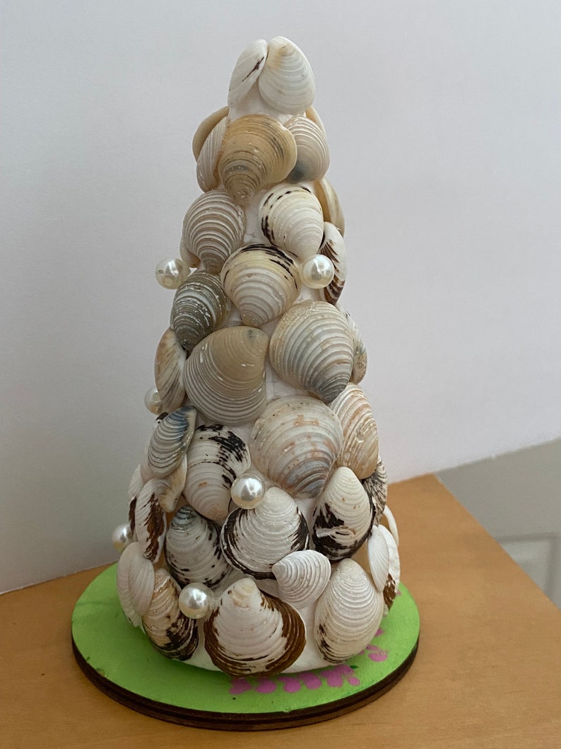 Sea Shell Trees 6 In. and 7 in With Starfish Topper, Coastal Decor ...