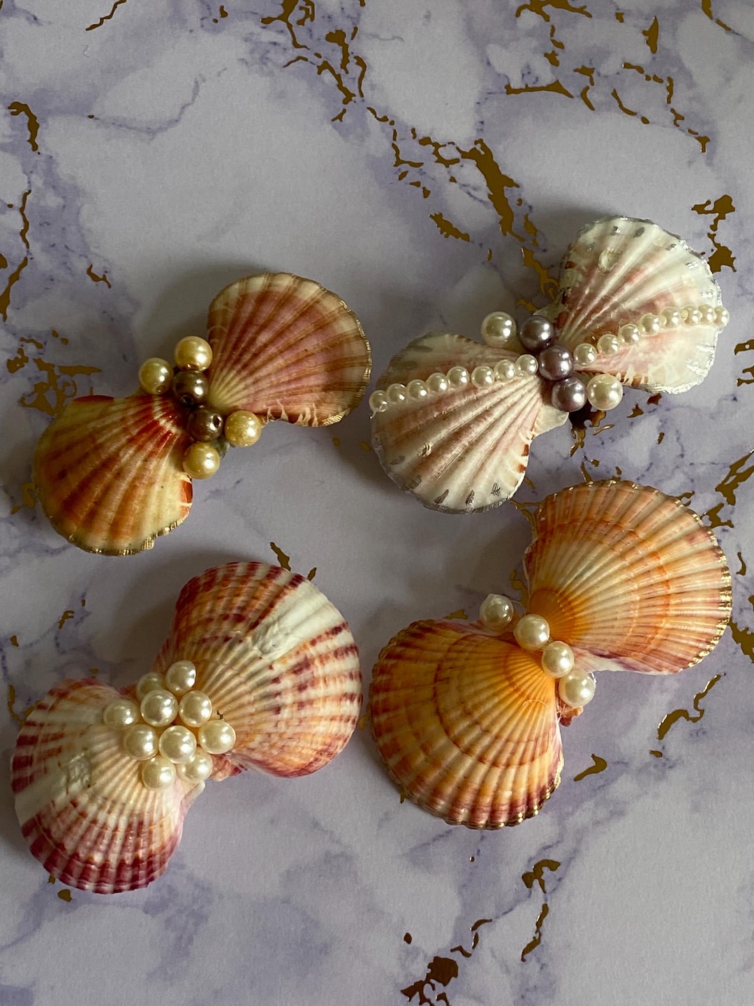 Seashell Hair Barrettes, Handmade Hair Accessory, Nautical Hair ...