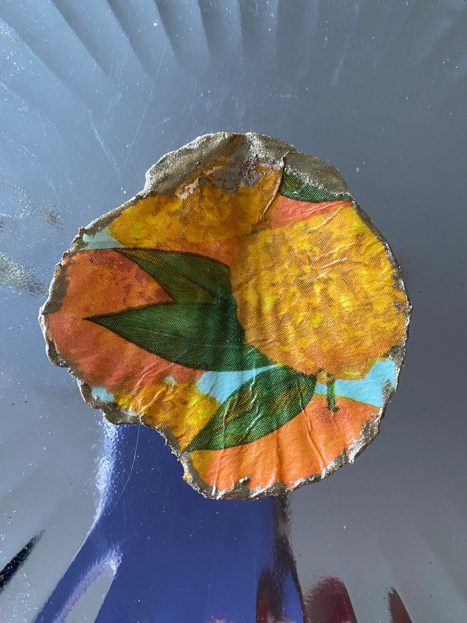 Flat Scallops Decoupaged in Beautiful Colors and Designs,ring Dish at ...
