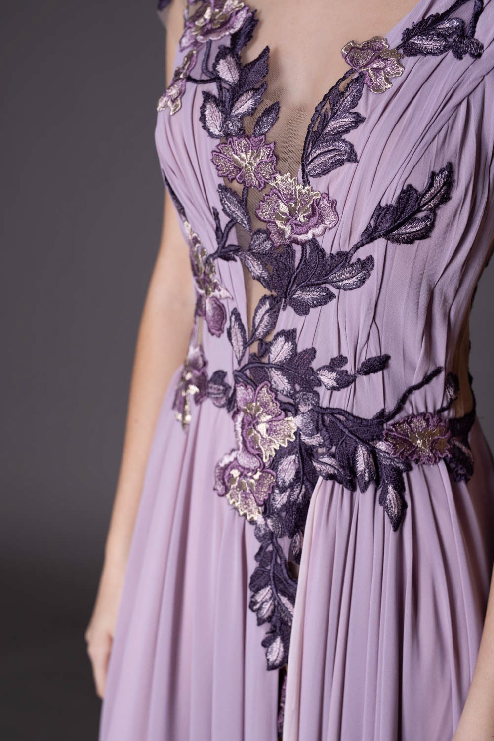 Multicolor Formal Gown With Flowers Classy Wedding Guest - Etsy