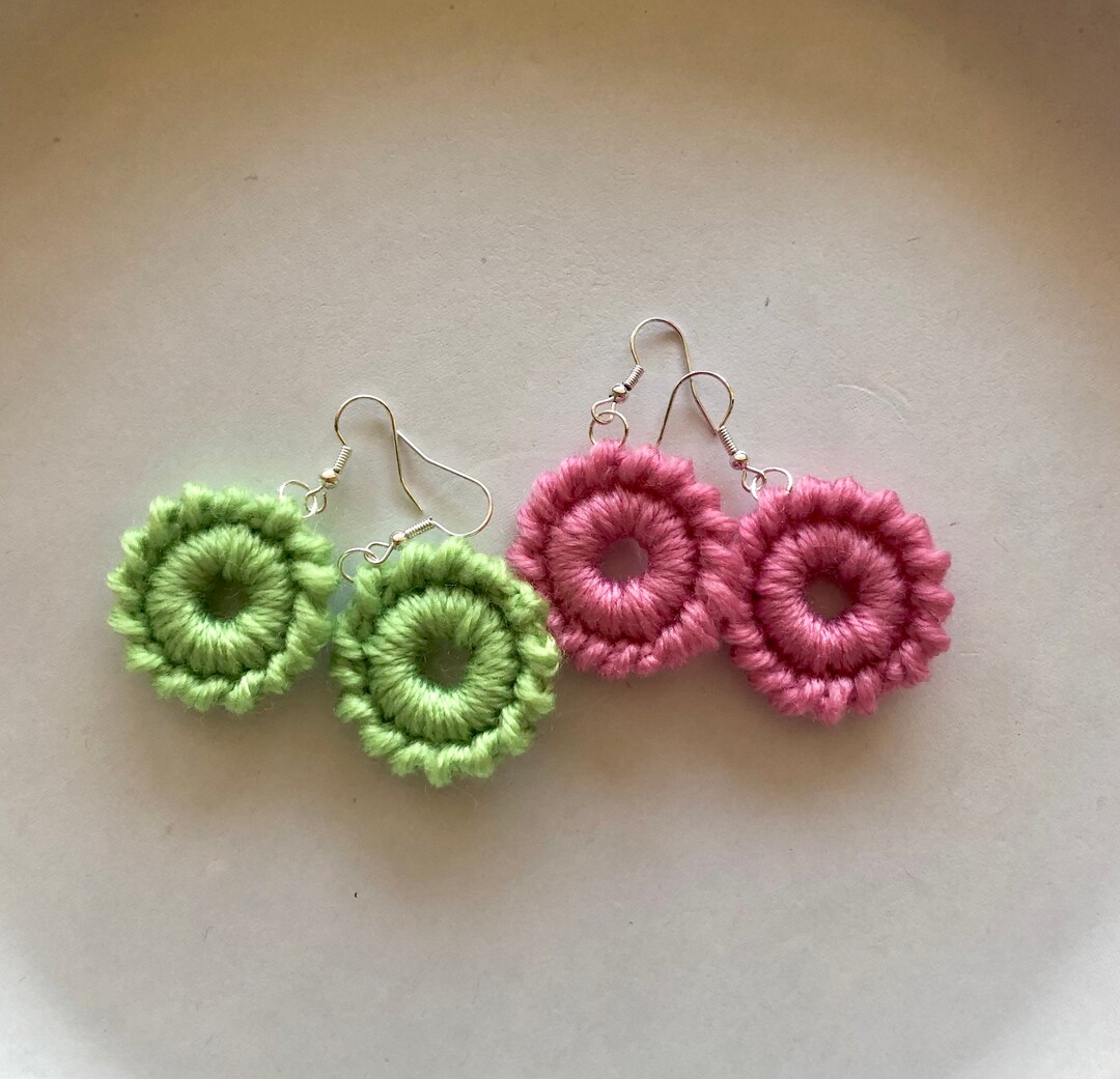 Bright Spring Wreath Dangle Earrings, Chunky Statement Earrings, Mother ...