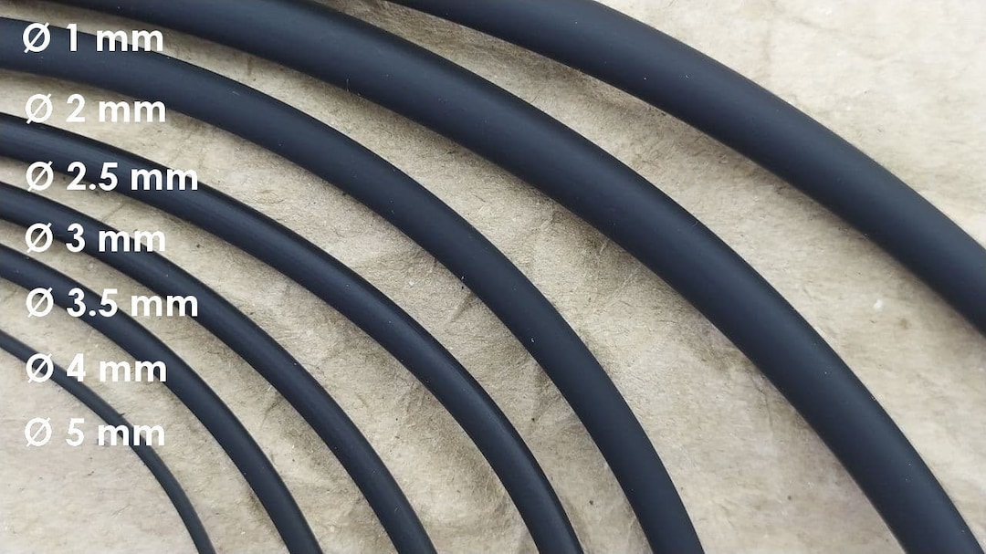 Black Rubber Cord / 1mm/2mm/2,5mm/3mm/3,5mm/4mm/5mm/ 5 Meters / 10 ...