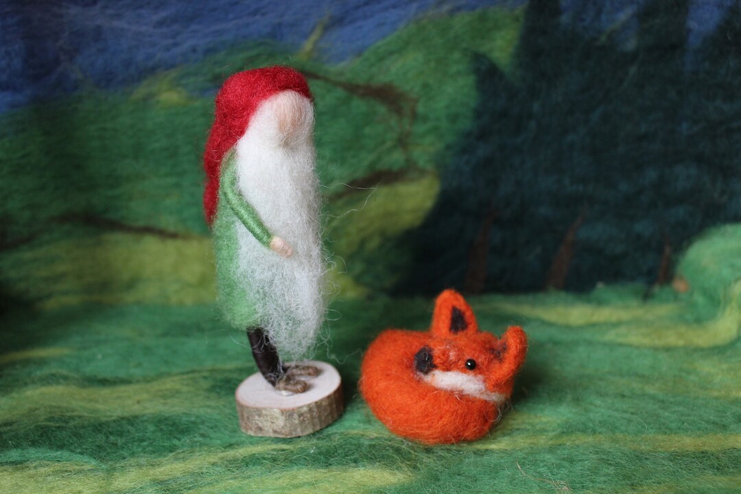Tomte Dwarf Felted, Christmas Elves, Dwarf and Fox From a Fairy Tale - Etsy