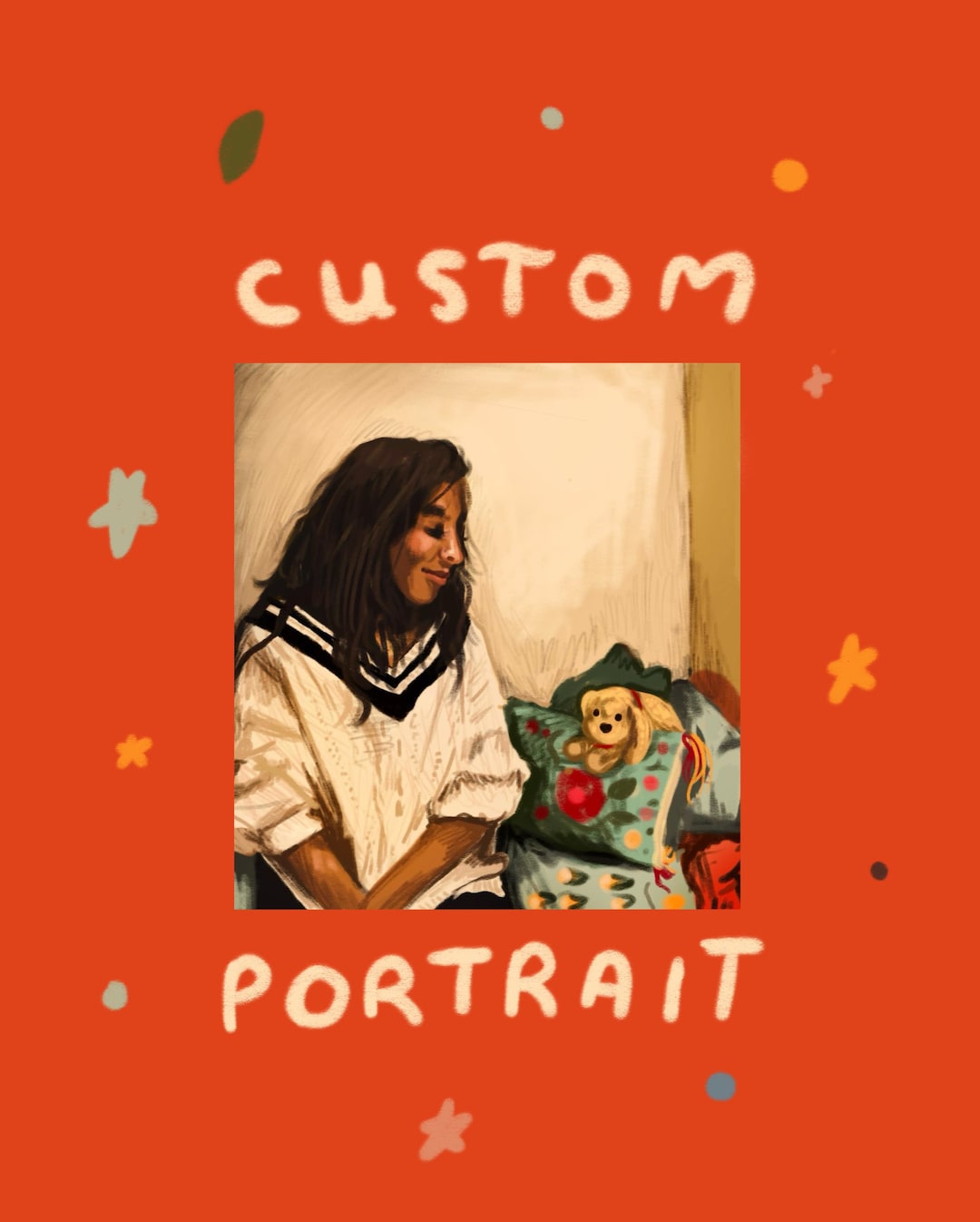 Custom Illustrated Portrait Personalized Hand-drawn Art Print, Custom ...