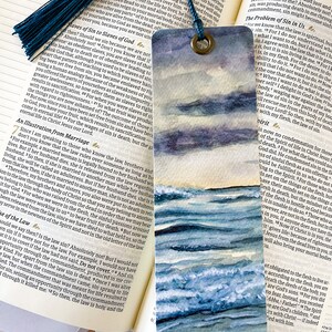 Ocean Print Bookmark Handmade Bookmark Laminated Bookmark With Tassel ...