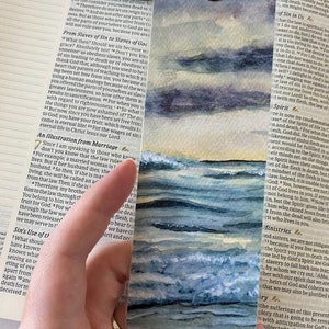 Ocean Print Bookmark Handmade Bookmark Laminated Bookmark With Tassel ...