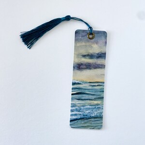 Ocean Print Bookmark Handmade Bookmark Laminated Bookmark With Tassel ...