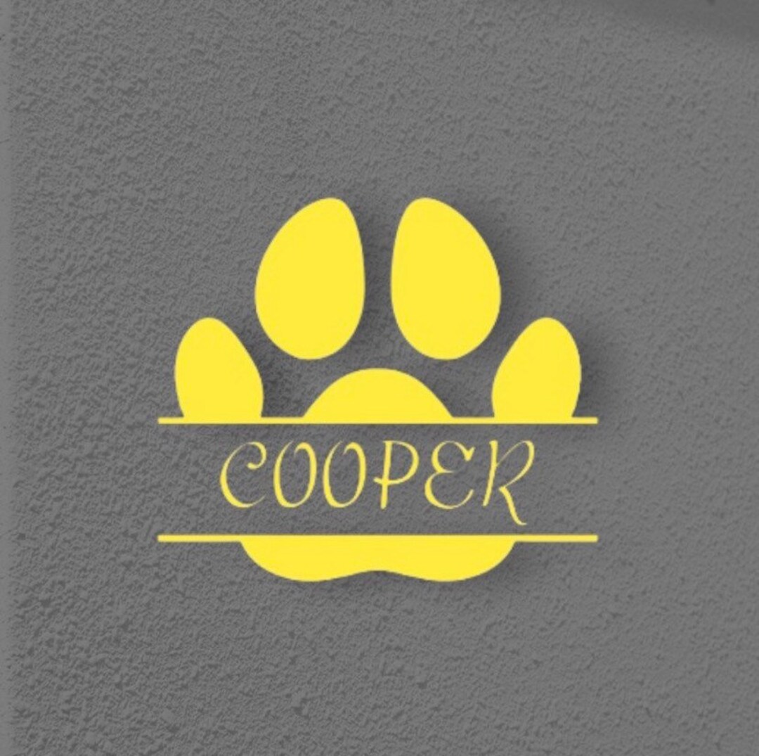 Custom Paw Print Decal | Vinyl Paw Print Custom Decal | Custom Dog ...